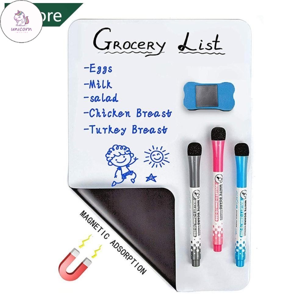 UN CFSTORE A4/A3 Magnetic Dry Erase Board Fridge Markers Whiteboard Sheet,Home Kitchen Erasable ...
