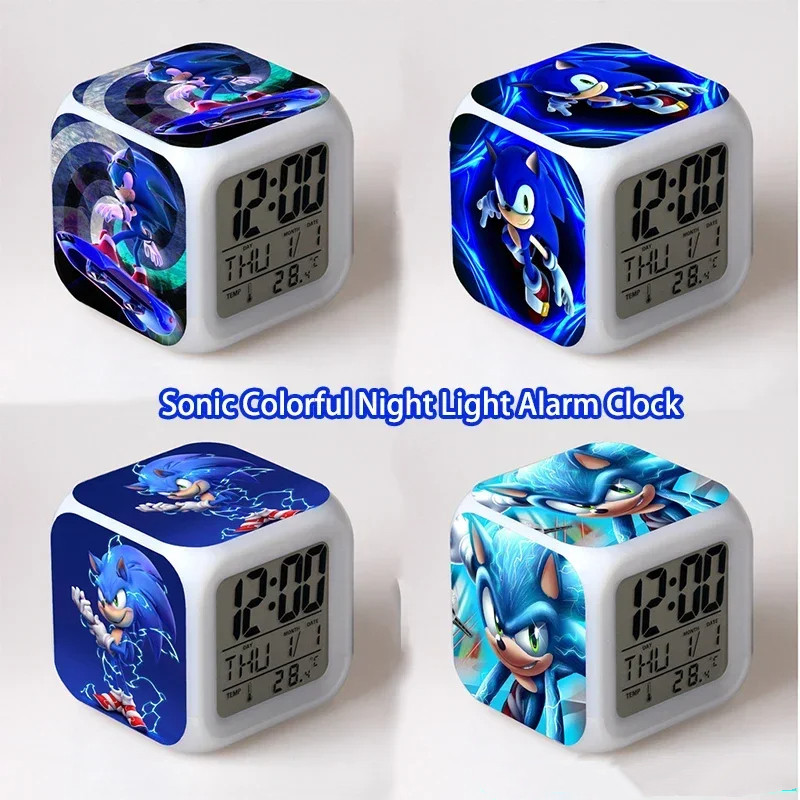 8x8x8cm Sonic Clock Sonic The Hedgehog Alarm Kawaii Colorful Alarm ...