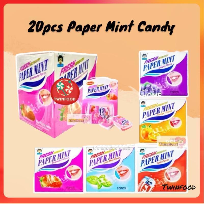 20PCS Hepin GULA KERTAS Paper Mint Candy 20pcs [grape /orange /mint ...