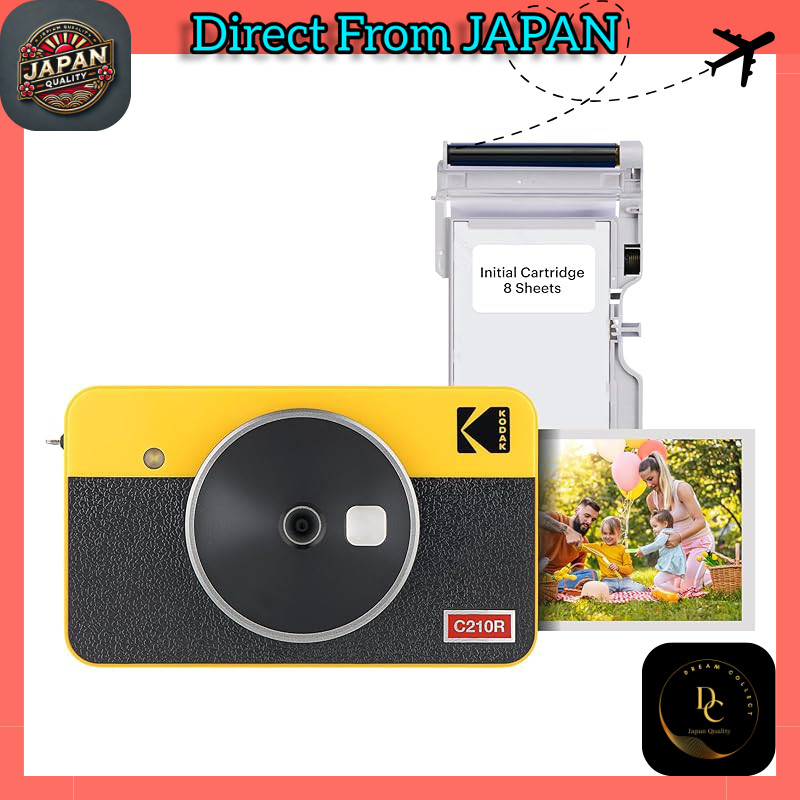 KODAK Mini Shot 2 & 3 Retro 4PASS 2-in-1 Instant Camera and Photo Printer Bundle with 8 Sheets ...