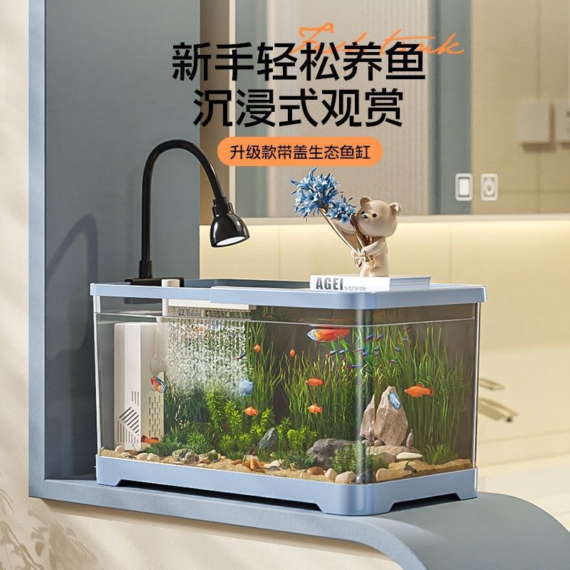 Tangki Ikan Akuarium Plastik Lutsinar Tangki Ikan Emas Malas Ruang Tamu ...