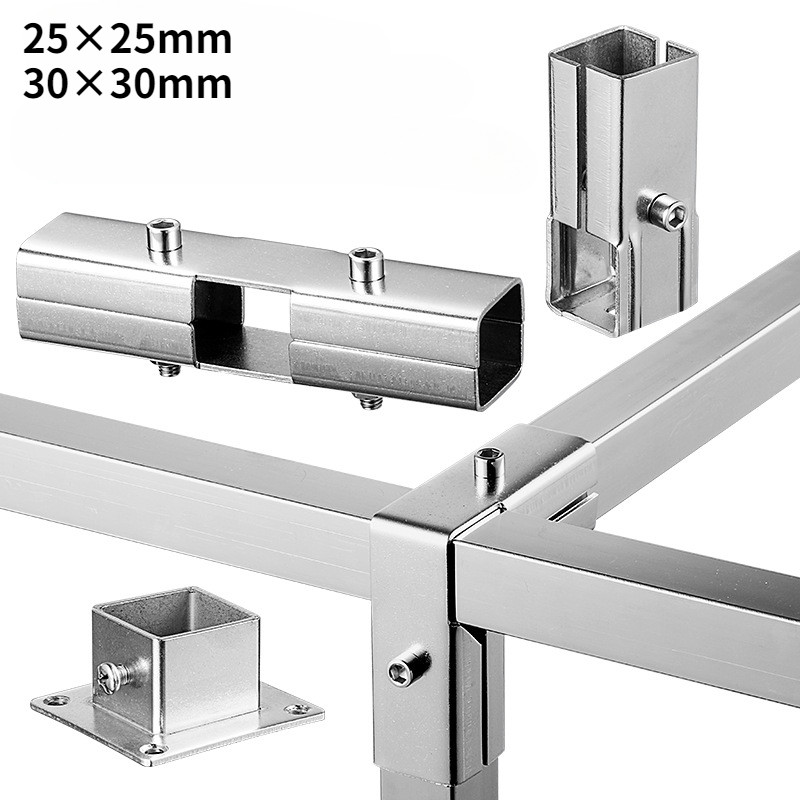 Stainless Steel 25 Square Tube Connector L-Shaped Joint Flower Rack ...