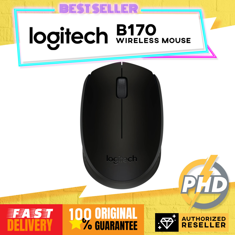 Logitech B170 Wireless Mouse, 2.4 GHz with USB Nano Receiver, Optical ...