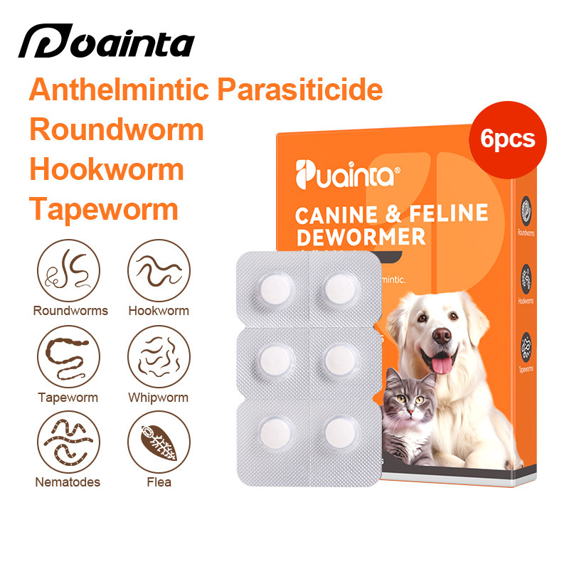 PUAINTA Pet Dewormer Tablet Anti Hookworm Whipworm Roundworm Nematode ...