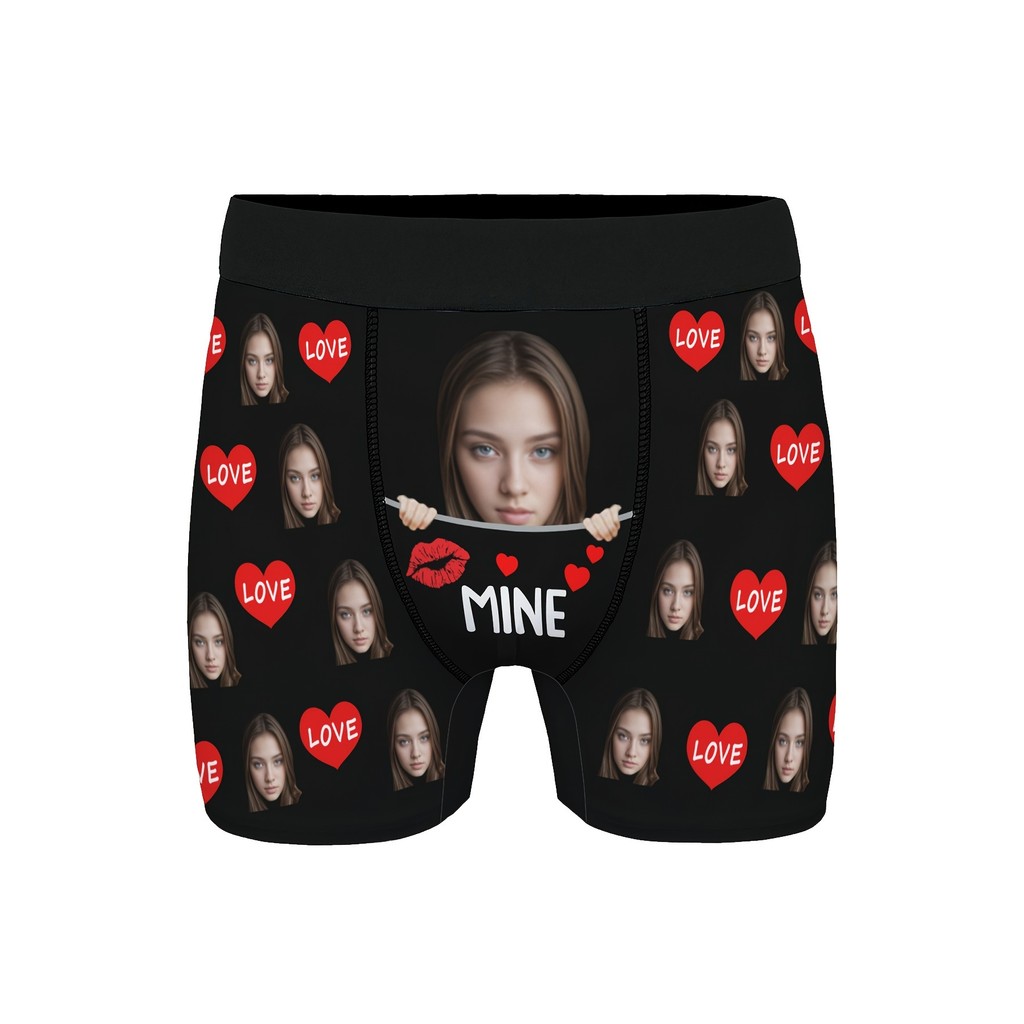 Custom Photo Boxer Briefs for Men - Personalized Face & Heart Design ...