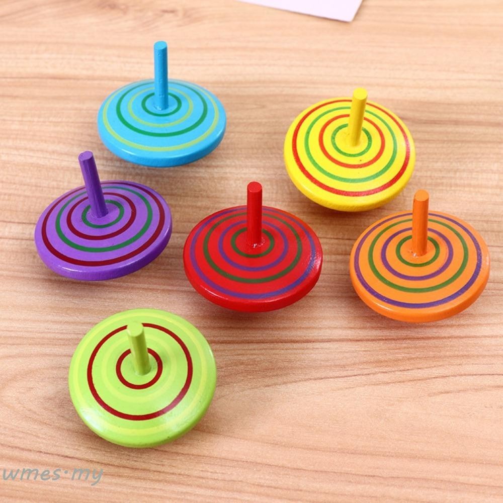 WMES1 Woode Spinning Top Toy Kids Gift Art Craft Fun Relief Stress Toys ...