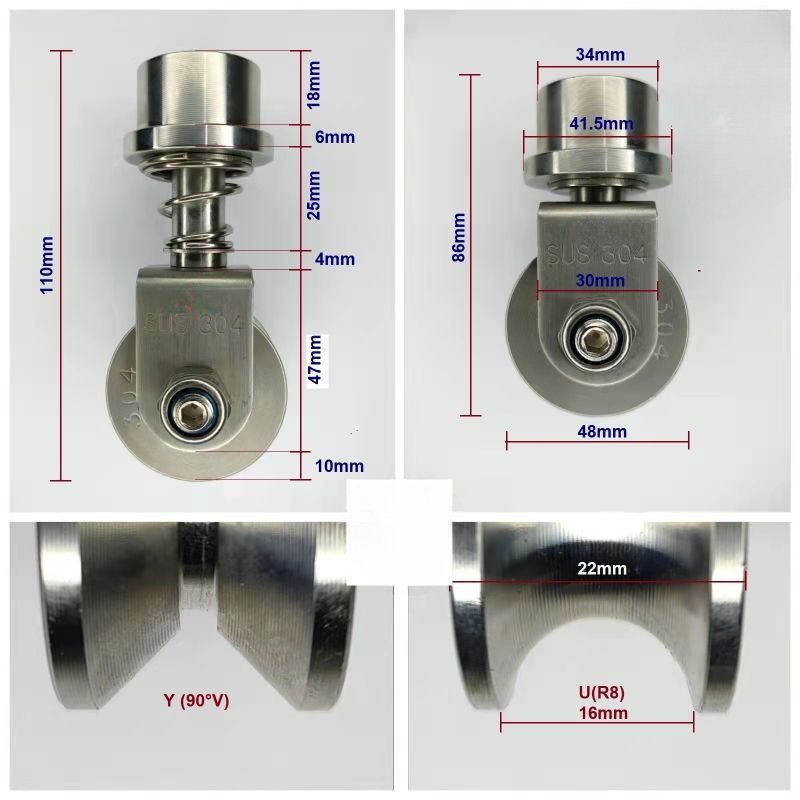 Swivel 360 Sliding Gate Roller Wheel With Bearing Heavy Duty Stainless ...