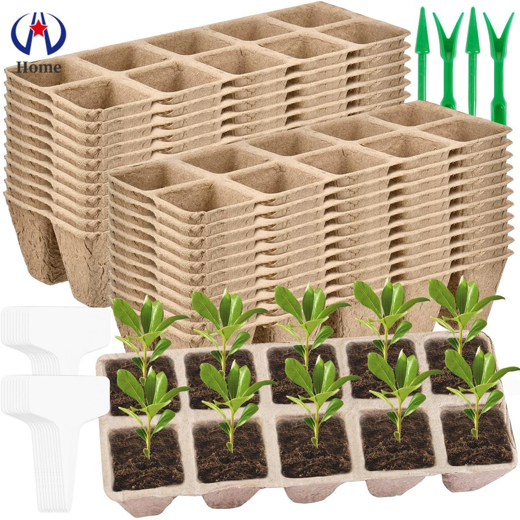 240 Cell Seed Starter Tray Kit 24 Pack Reusable Seedling Tray with 20 ...