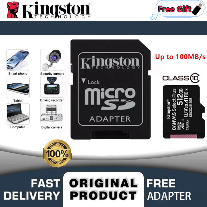 Kingston Micro SD Card 10 Type 100MB/S 16GB/32GB/64GB/128GBTF Card for ...