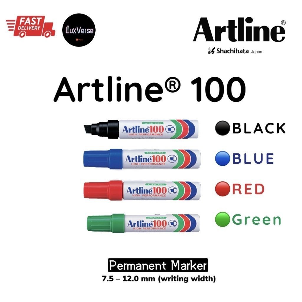 Artline® 100 (EK-100) 7.5 – 12.0mm Giant Permanent Marker 🔥ReadyStock🔥 ...