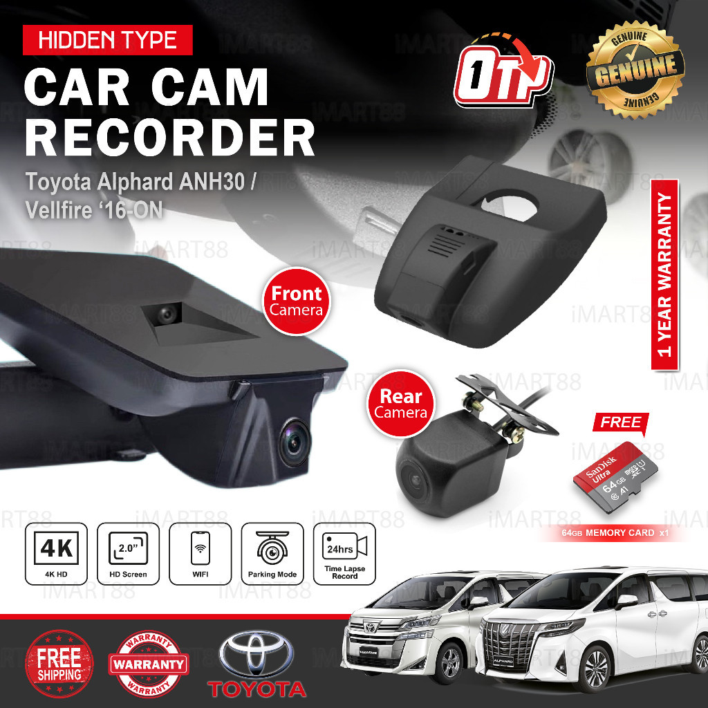 OTP Japan 4K 1960P HD Toyota Alphard ANH30 Vellfire 16-ON Front Back ...