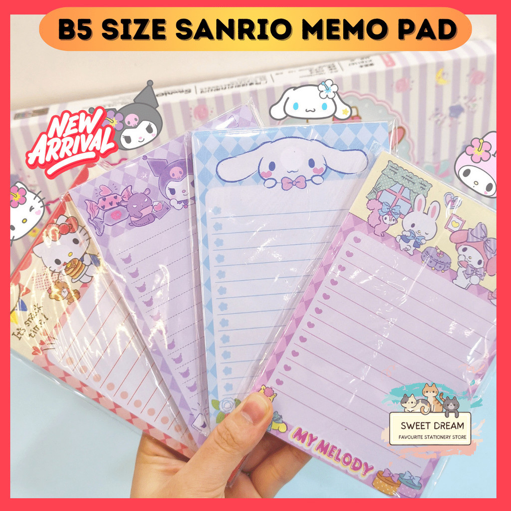 B5 Size Sanrio Sticky Paper Note Memo Pad Label Sticker Tearable Bookmark Office Student ...