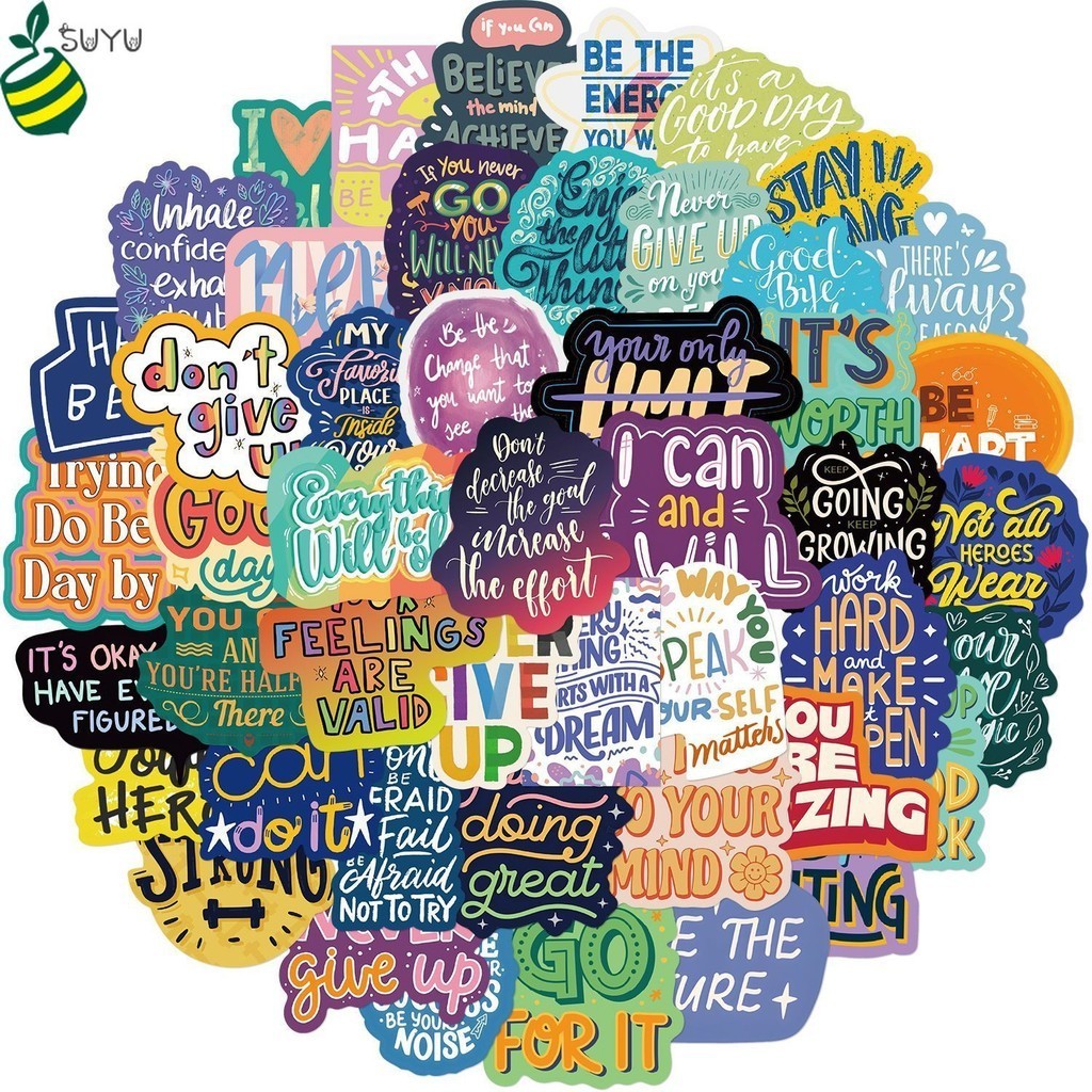 [In stock/COD]50pcs Inspirational Stickers Pack, Motivational Stickers ...