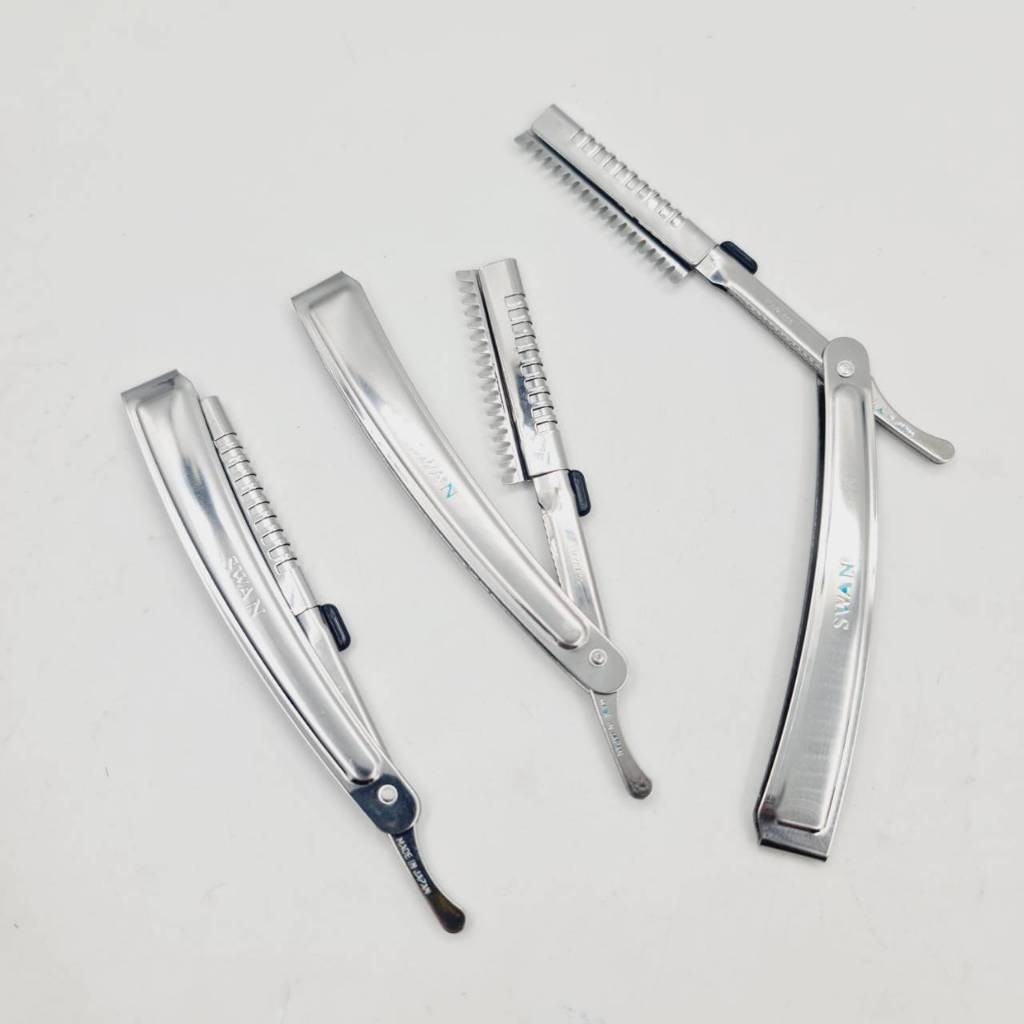 SWAN Stainless Steel Razor Handle Used For Edge Trim Hairdressing Tools ...