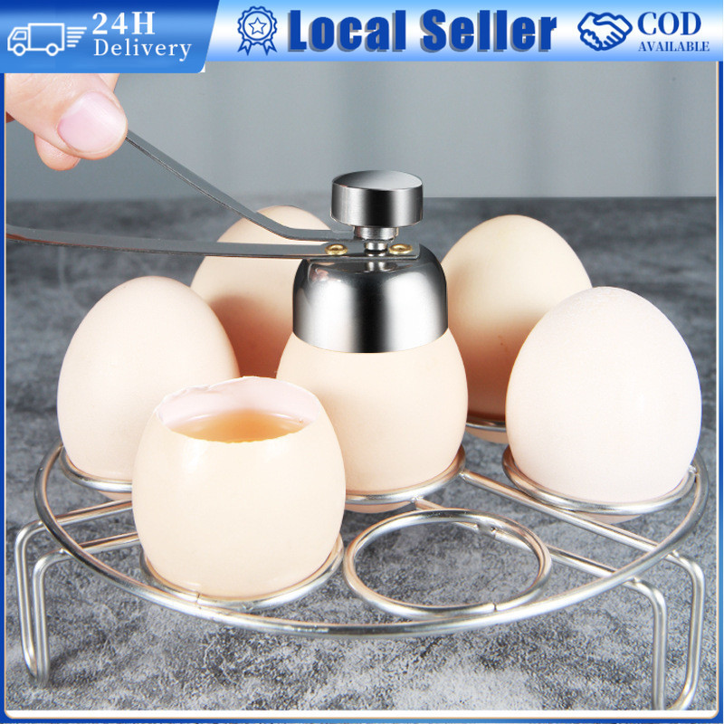 Stainless Steel Egg Topper Cutter Penyangga Telur Soft Boiled Opener ...