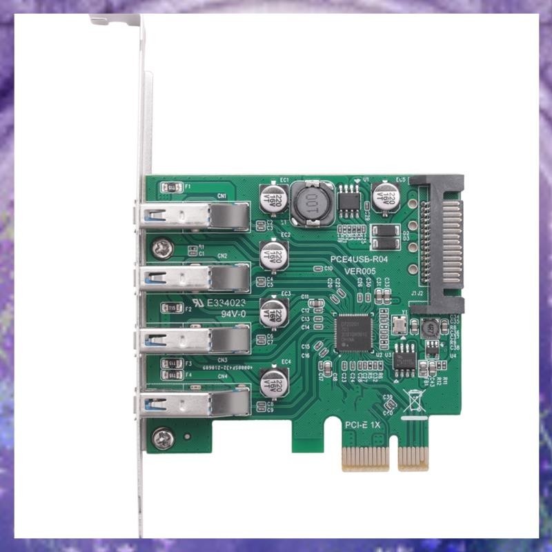 (Y W Z H)Low Profile 4 Ports Pci-E To Usb 3.0 Hub Pci Express Expansion Card Adapter 5Gbps For ...