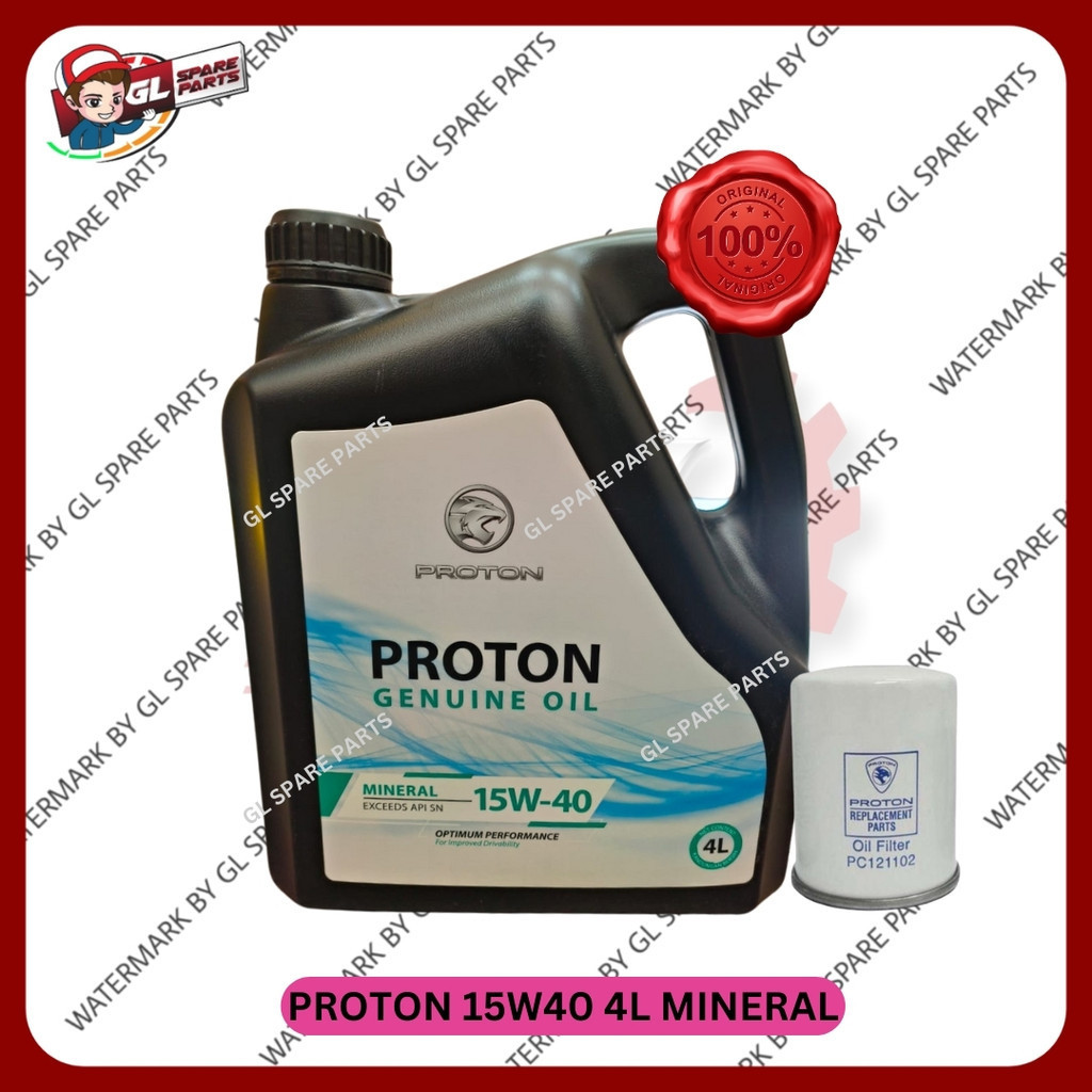 (100% ORIGINAL) PROTON 15W40 4L MINERAL ENGINE OIL SAGA BLM FL FLX WAJA ...