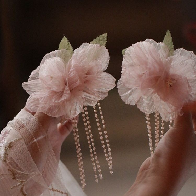 Peony Peony Tang Style Hibiscus Back Press Side Clip Mori Series Fairy ...