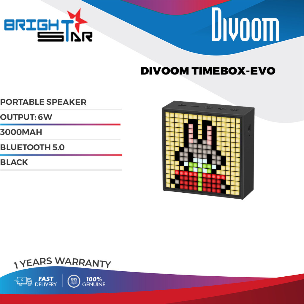 DIVOOM TIMEBOX-EVO PORTABLE SPEAKER WITH CLOCK | Shopee Malaysia