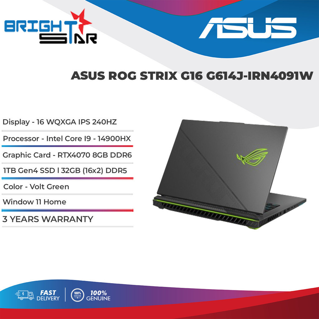 ASUS ROG STRIX G16 G614J-IRN4091W (I9-14900HX/32GB DDR5/1TB PNVME ...
