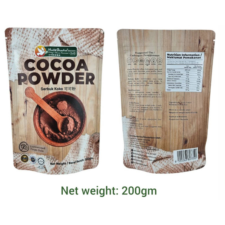 Health Paradise Organic Cocoa Powder 200g | Shopee Malaysia