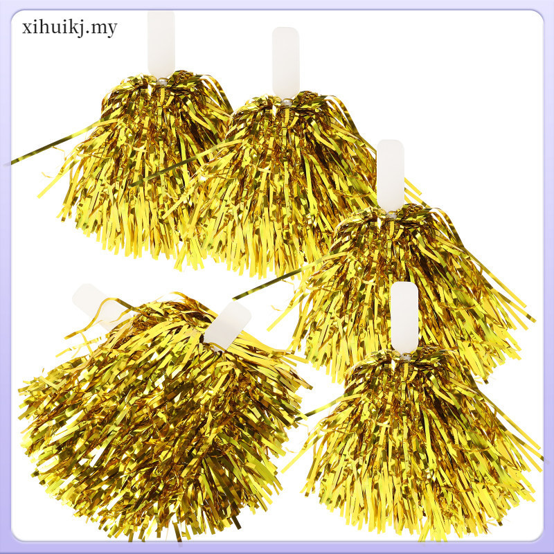 🔥 12Pcs Bulat Plastik Pom Pom untuk Persediaan Acara Penyokong Sorakan ...