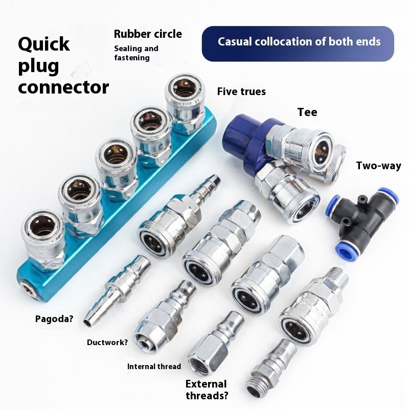 Trachea Quick Connector PU Straight-through Connector Pneumatic Set Quick Plug Combination Air ...