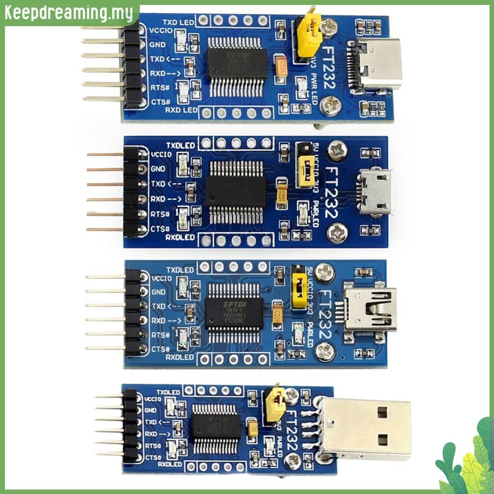 keepdreaming USB To UART Module TXD/RXD/POWER LED FT232RL Serial Converter 3.3-5V Waveshare ...