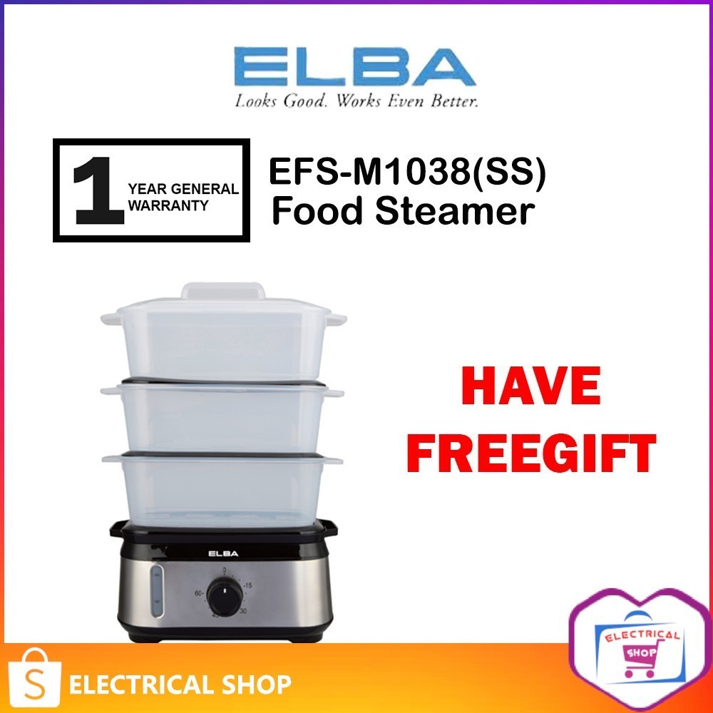 Elba 10L Food Steamer EFS-M1038(SS) with removable steam tray ...