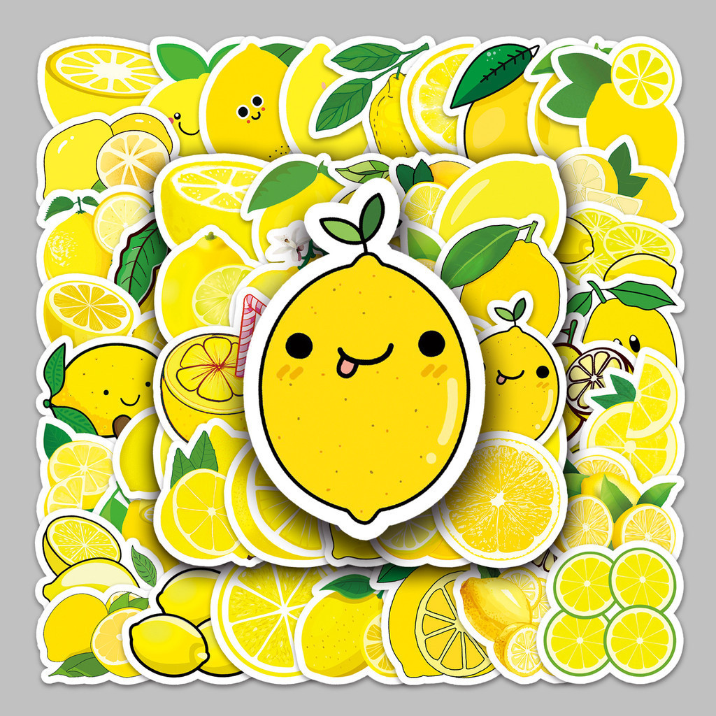 Stationery Box Sticker 50pcs Lemon Fruit Luggage Sticker Waterproof ...