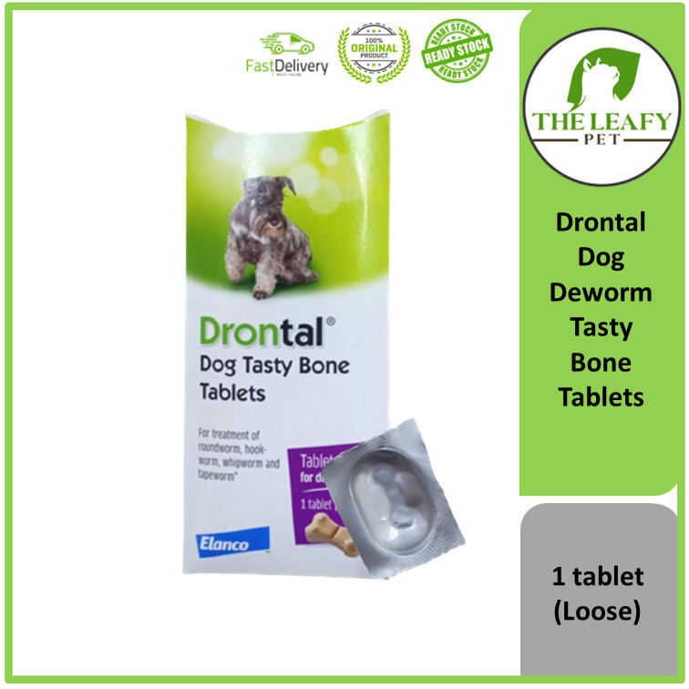 Elanco ( Bayer ) Dog Deworm Tasty Bone Flavour - 1 Tablets ( Loose ...