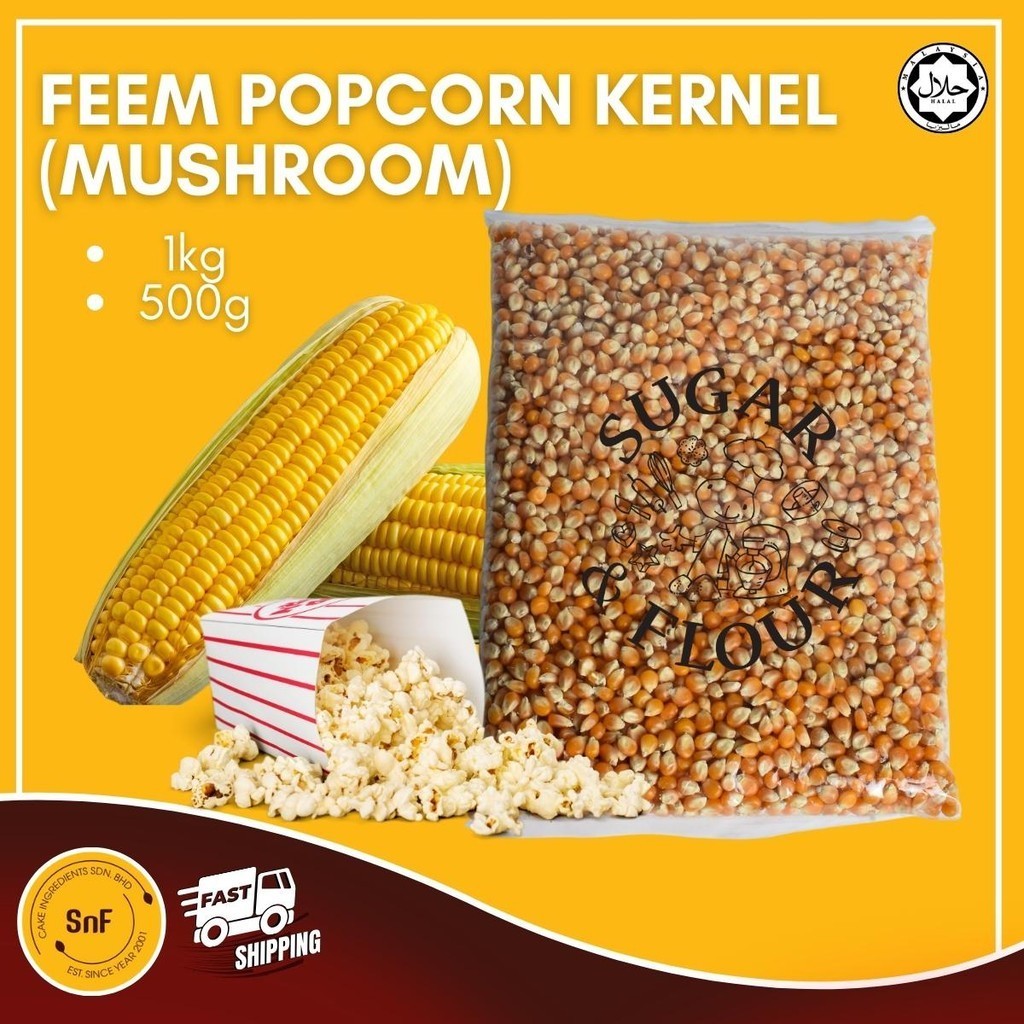 Feem Mushroom Popcorn Jagung Popcorn Mentah Bertih Jagung Popcorn Biji ...
