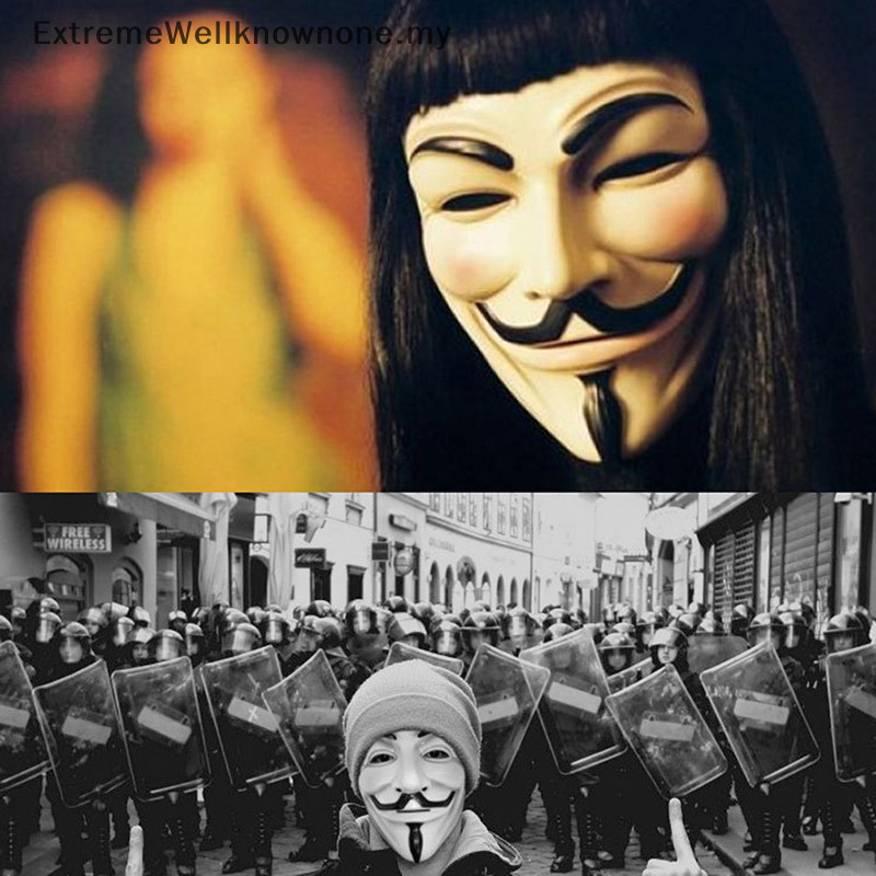 EWMY Anonymous Vendetta Guy Fawkes Hacker Face Mask Adults Halloween ...