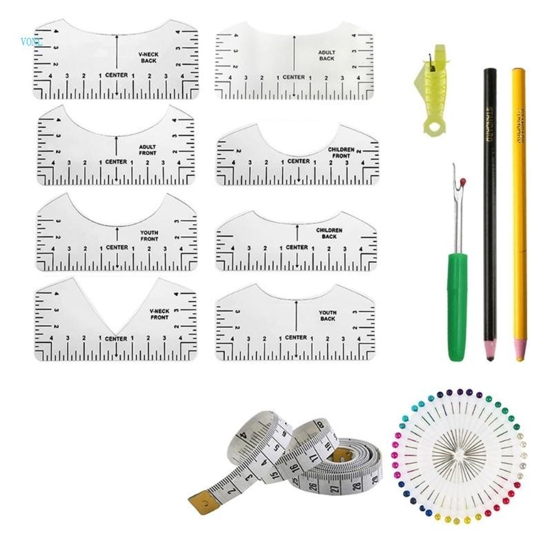 Vonl Different Sizes T-Shirt Ruler Guide Alignment Tools T-shirt ...