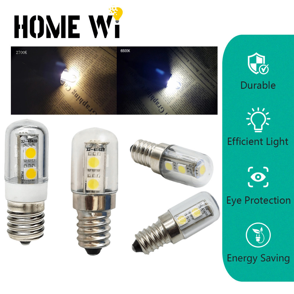 AC 110V 220V Mini E14 E12 E17 LED Corn Light Bulb 5050 SMD 1W Lamps For Refrigerator Range Hood ...
