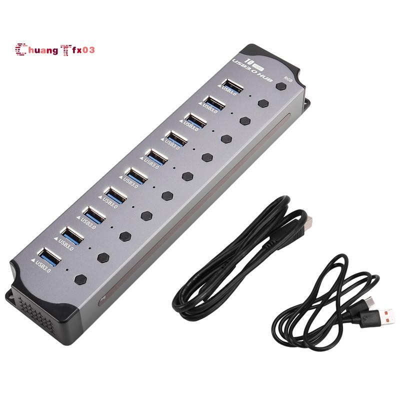 10 in 1 Powered USB HUB 10 Ports USB Adapter USB Splitter USB 3.0 ...