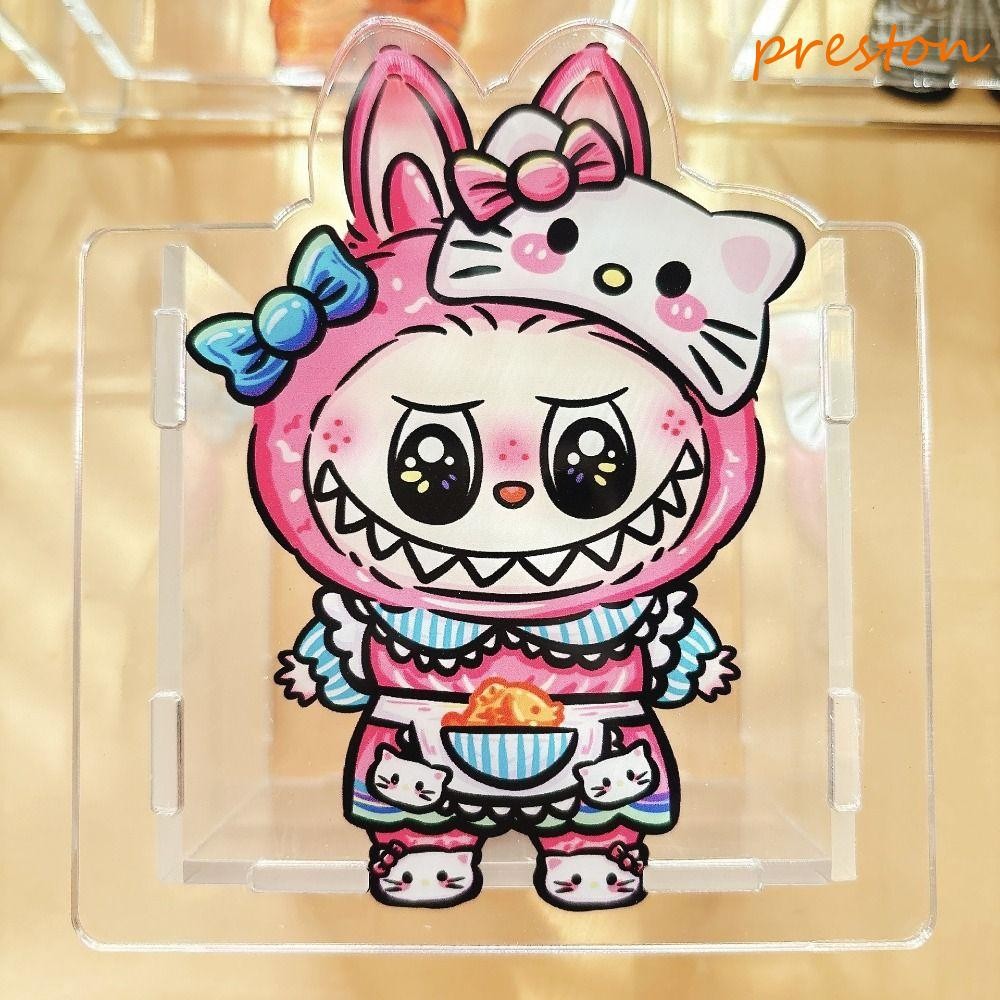 PRESTON labubu Pen Holder, Acrylic Anime Stationery Storage Box, Cute ...