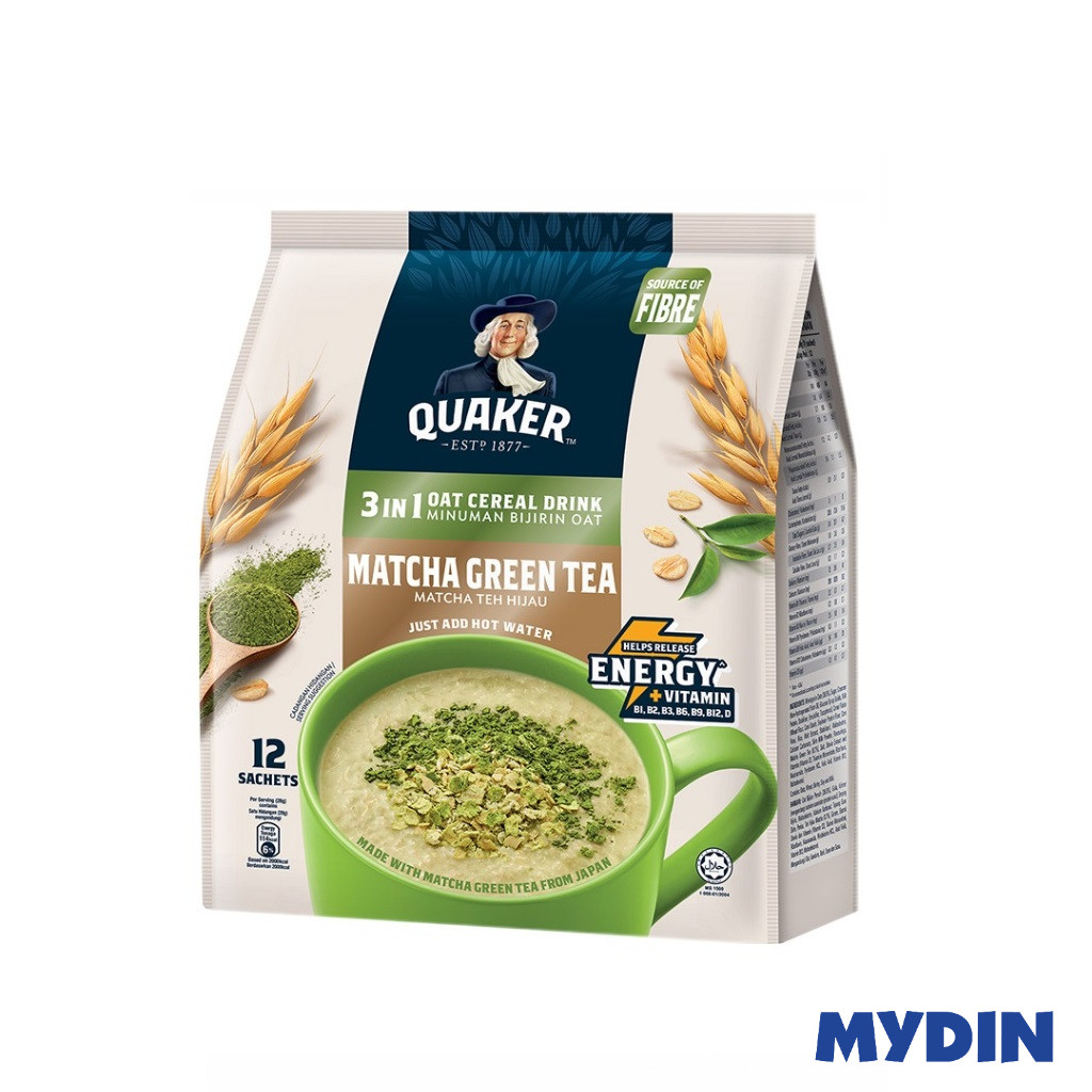 Quaker 3 in 1 Oat Cereal Drink Matcha Green Tea (12's x 28g) | Shopee ...