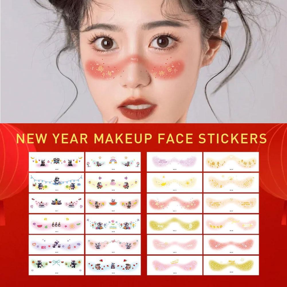 【2025 Hippopotamus Design Makeup Face Stickers Temporary Tattoo Sticker ...