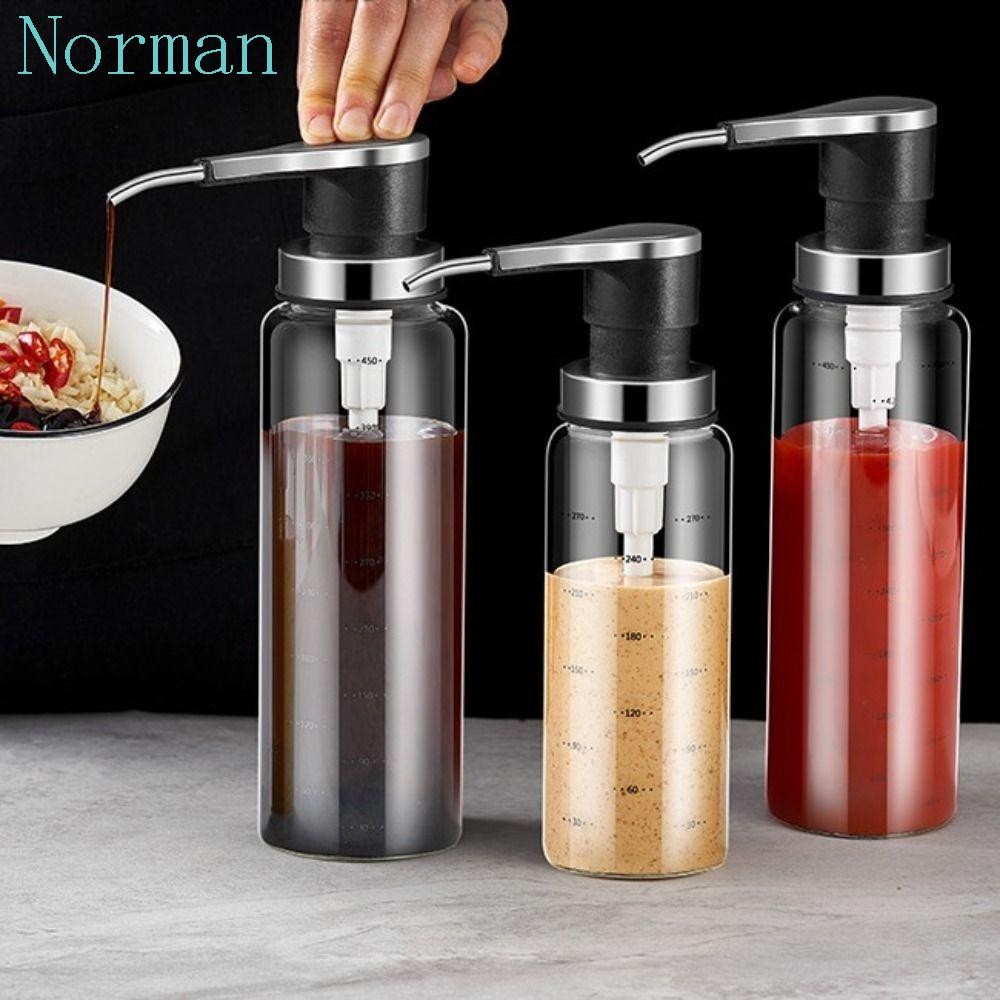 NORMAN Oil Bottle, 300/500ml Stainless Steel Sauce Bottle, Squeeze ...