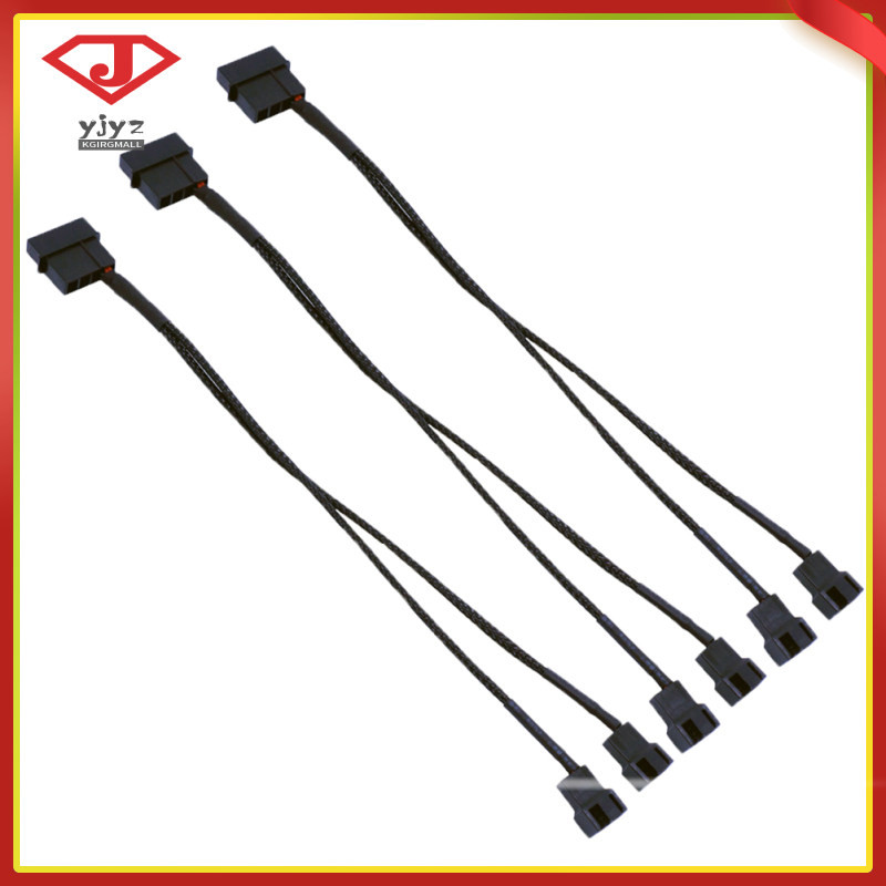 3Pc Mainboard CPU 4 PIN to 3 PIN and 4 Pin Fan Extention Cables PWM 4P ...