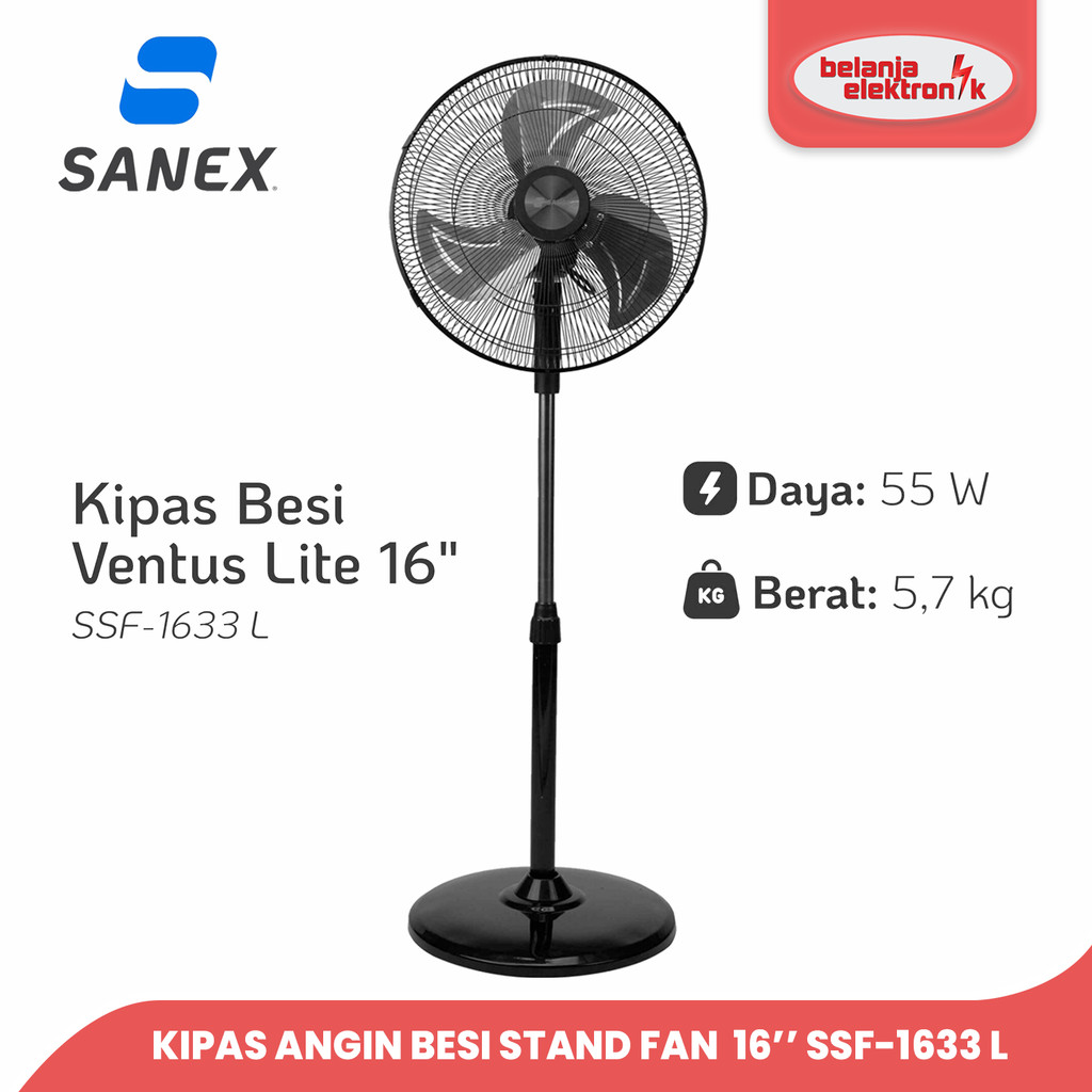 Sanex IRON FAN VENTUS LITE STAND FAN STANDING 16'' SSF-1633 L | Shopee ...