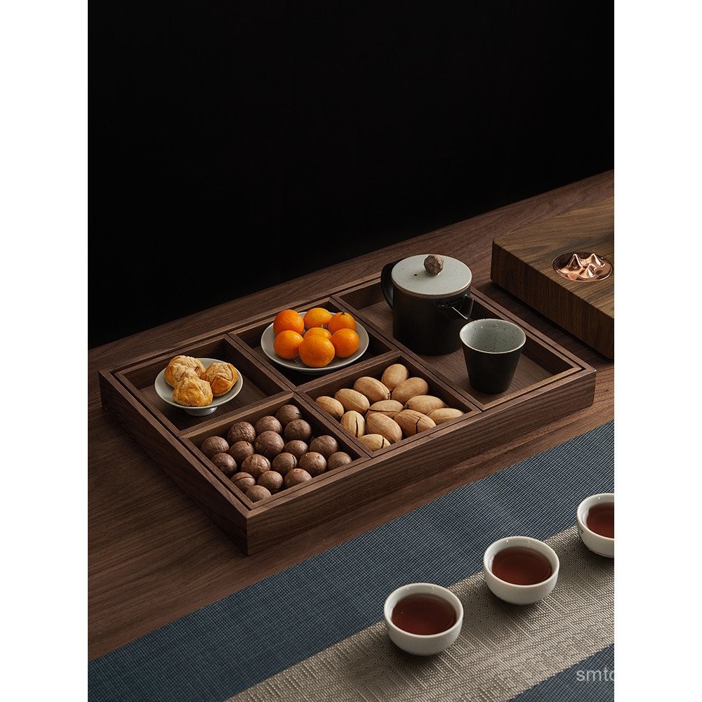 Dulang Kayu Pepejal Walnut Hitam Gaya Jepun Dulang Teh Segi Empat ...