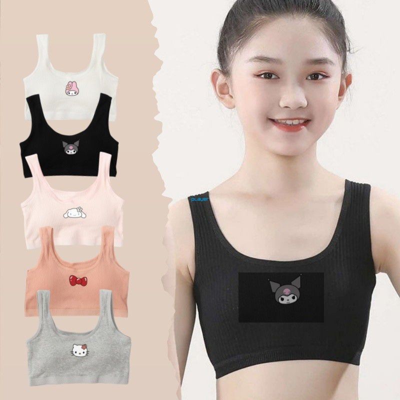 ⚡READY STOCK⚡ Teenage Girls Bra Vest Cute Sanrio Kuromi 9-16Y ...