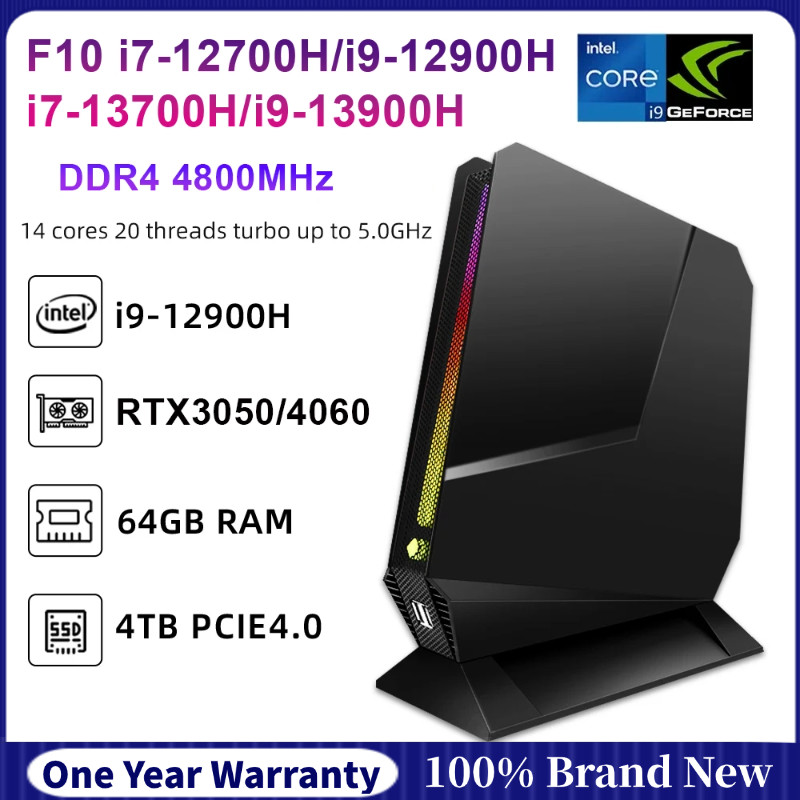 Eglobal F10 Mini PC Intel Core i7-12700H/i9-12900H/i7-13700H/i9-13900H Nvid-ia RTX3050/4060 ...