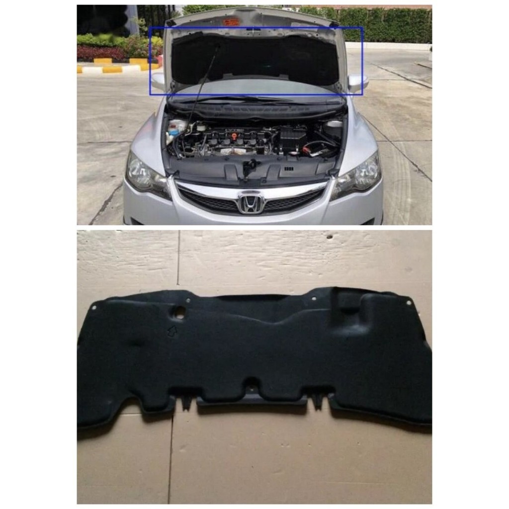 car hood heat insulation Civic FD kain bonet depan hood insulator carpet cover haba clip klip ...