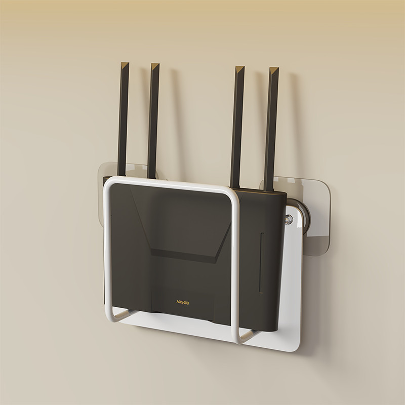 Router Place Wall-Mounted Set-Top Box Double-Layer Shelf Perforated ...