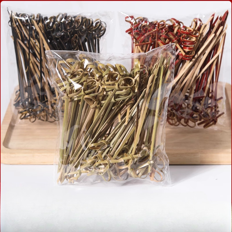 Disposable Knotted Sign Fancy Bamboo Sign Fruit Sign Burger Sign Flower ...