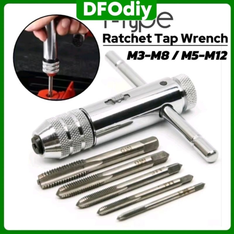 DFOdiy Adjustable T-Handle Ratchet Tap Reamer Hand Manual Holder Wrench ...