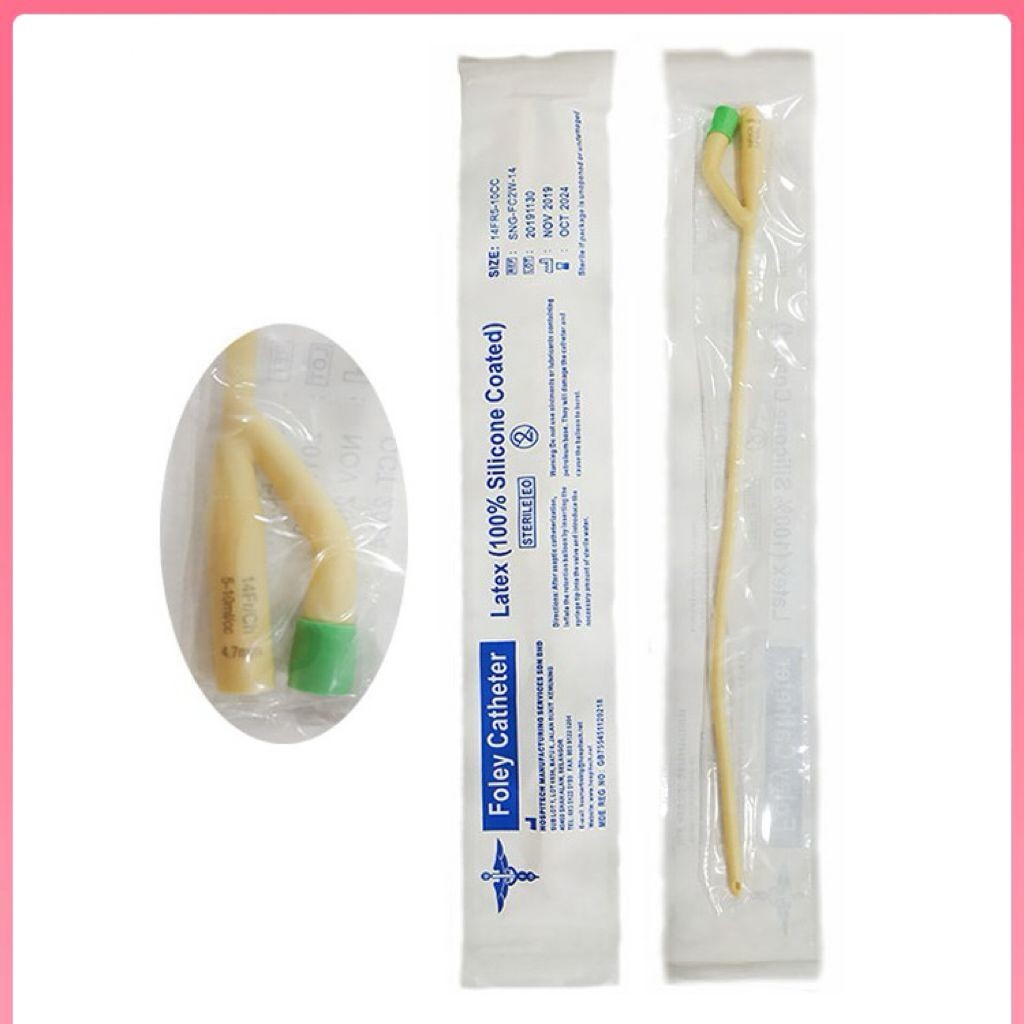FOLEY CATHETER 2-WAY LATEX 100% SILICONE COATED 14FR ( 5 -10CC ...